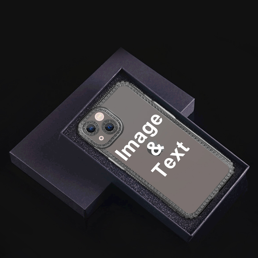 Custom for iPhone 13 Clear Rhinestone Case