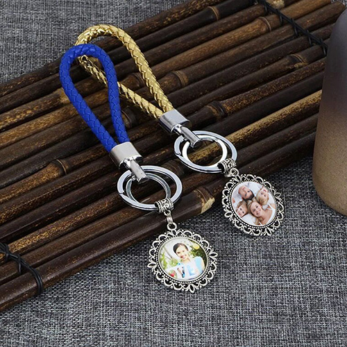 Custom Braided Leather Photo keychain | Custom Gifts - Create Your Own ...