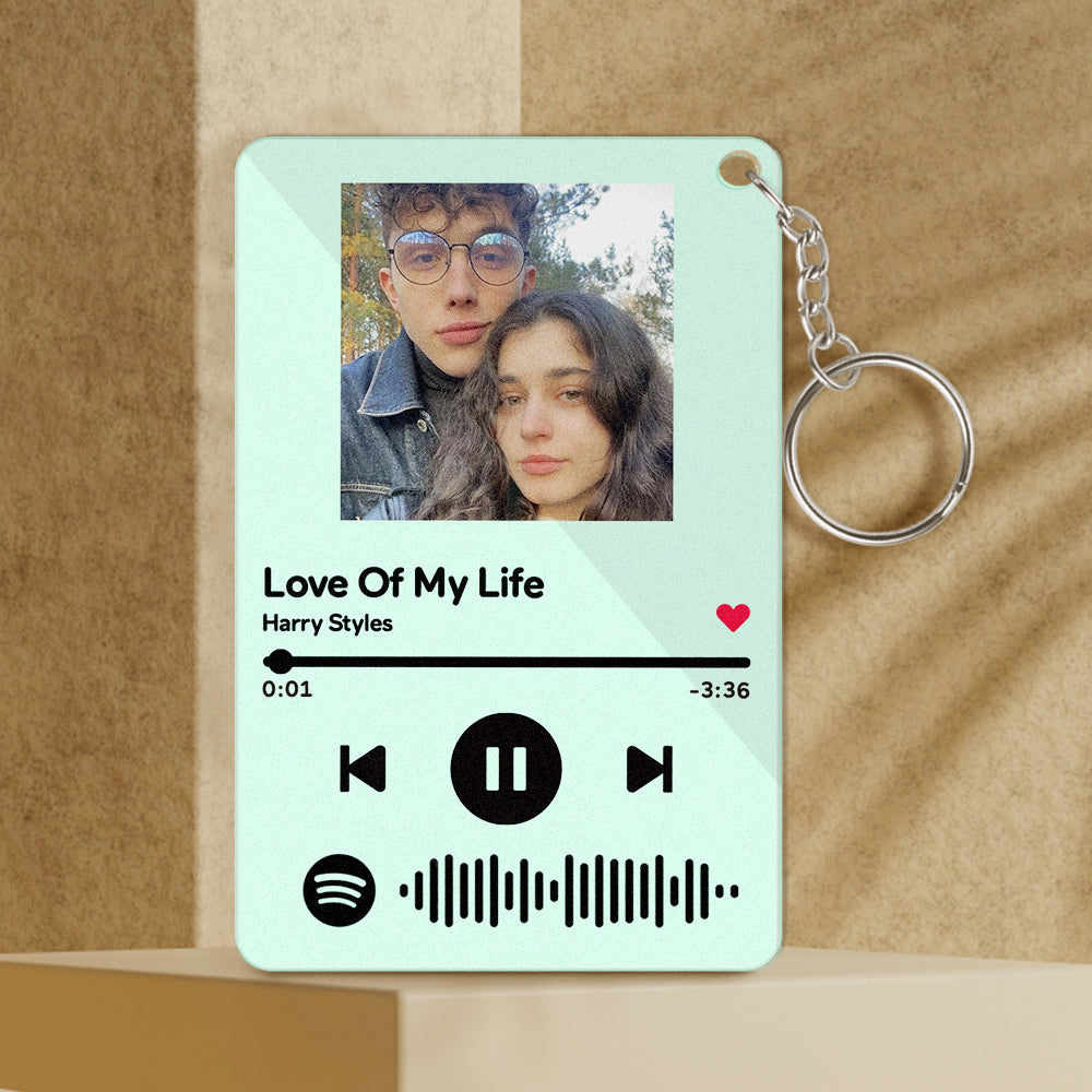 Custom Spotify Keychain with Picture,Custom Scannable Spotify Music ...