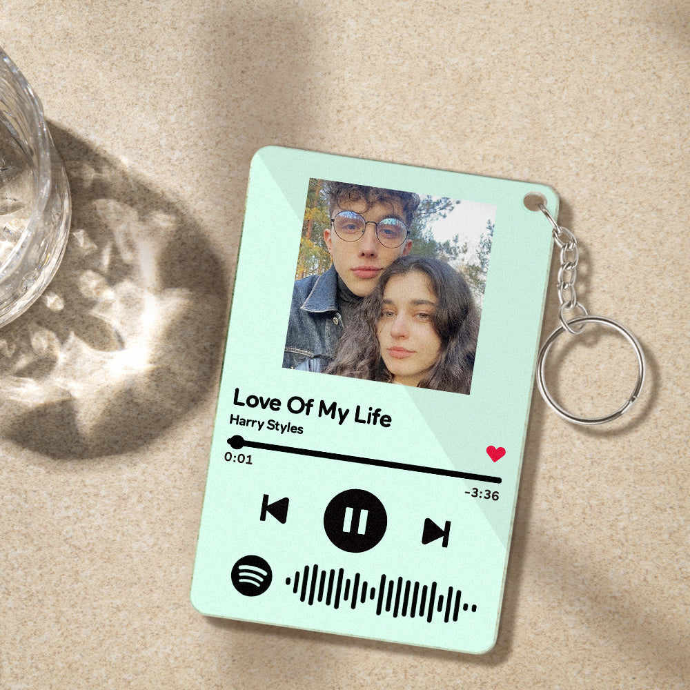 Custom Spotify Keychain with Picture,Custom Scannable Spotify Music ...