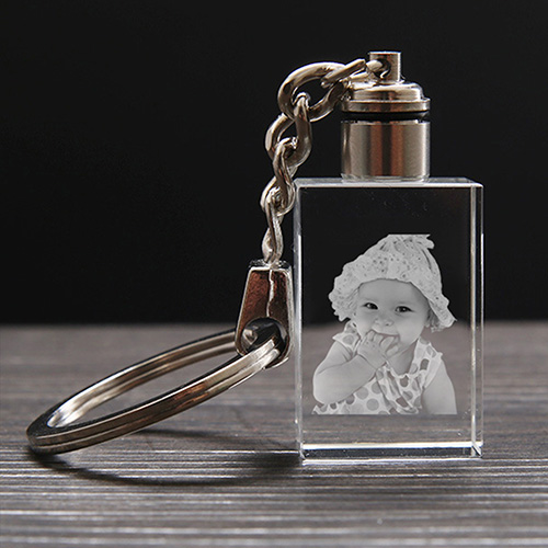 Custom LED Photo Rectangular Crystal Keychain | Custom Gifts - Create ...