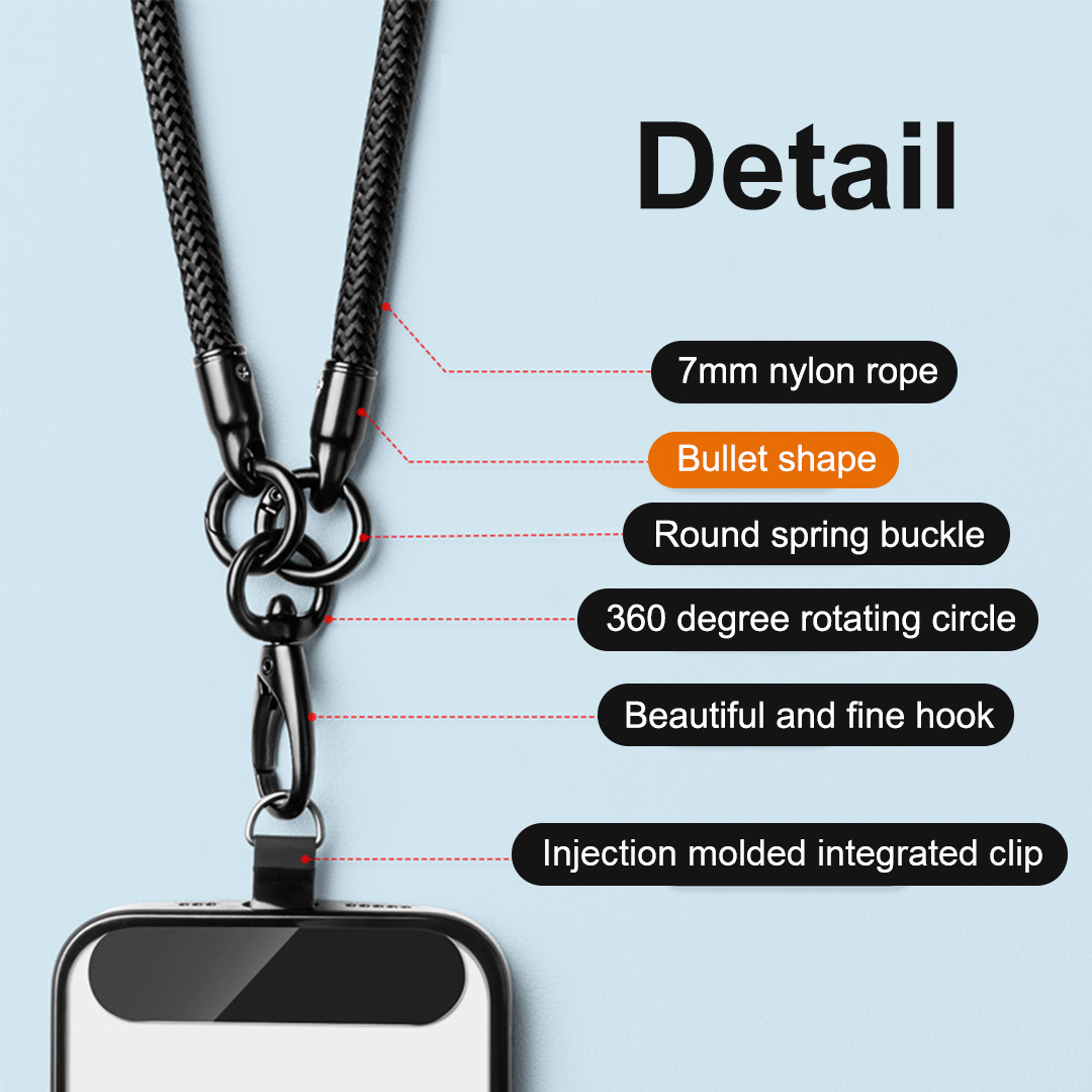 Universal Cell Phone Lanyard, Neck Strap/ Wrist Strap Nylon Phone Lanyard, Compatible with Every ...