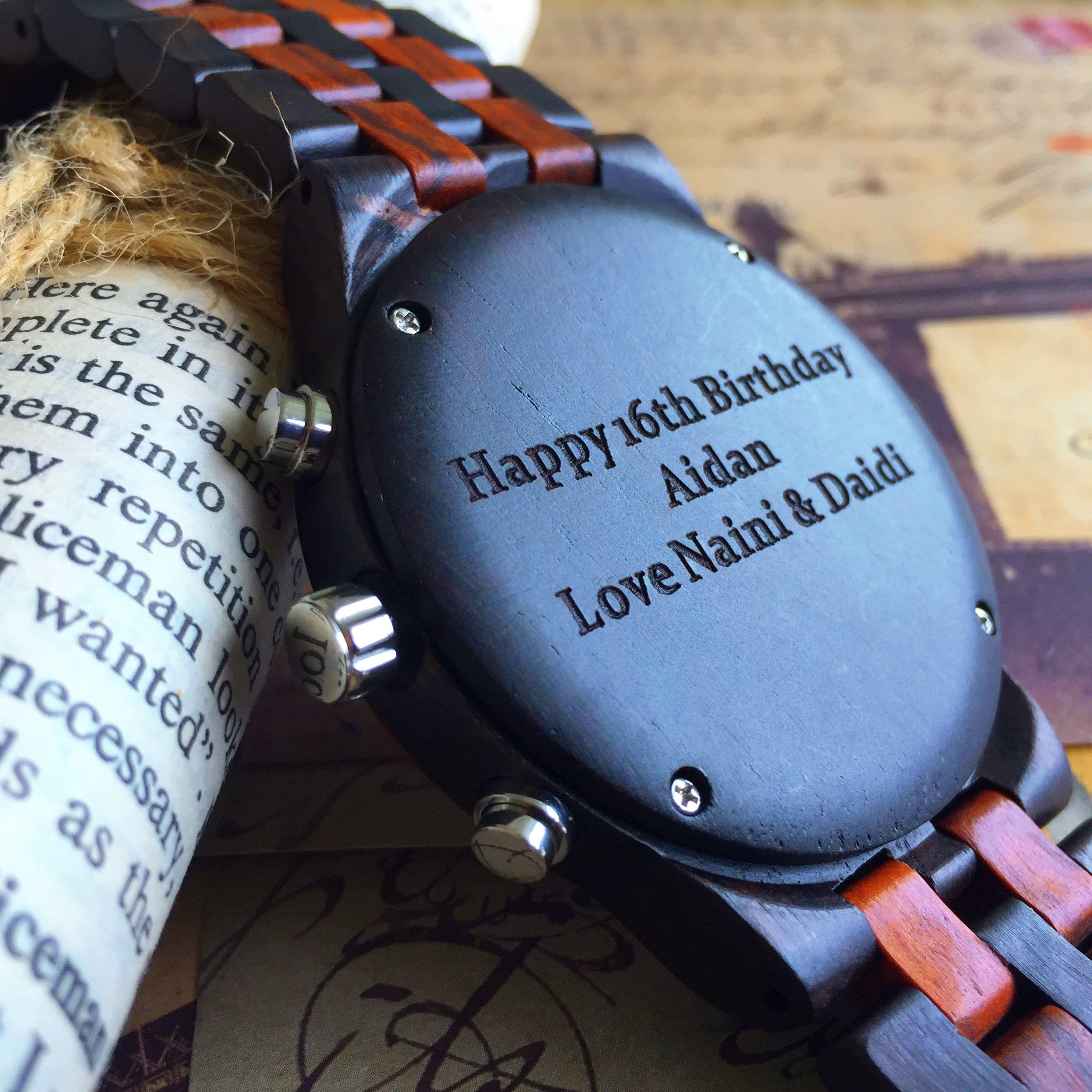 Personalized Text Wooden Watches [1016] | Custom Gifts - Create Your ...